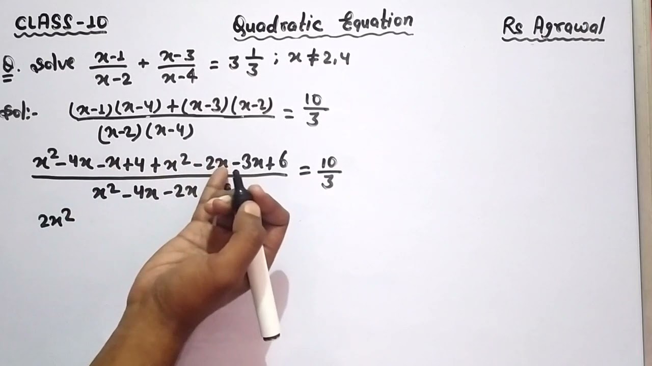 Solve x 1 x 2 x 3 x 4 3 1 3 X 2 4 Class 10 Math Rs