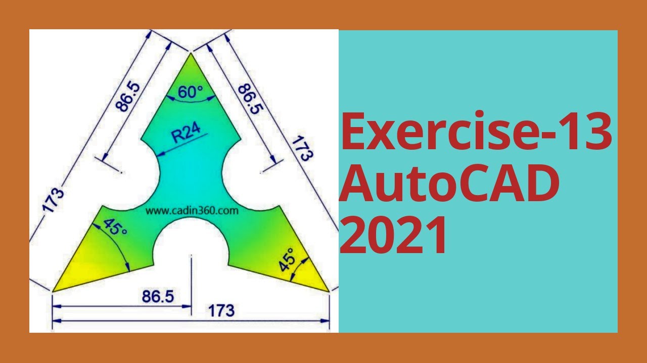 #16 Practice Exercise 13 for Beginners in AutoCAD 2021 || 2D Basics ...