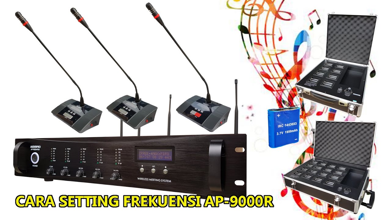 Cara setting frekuensi microphone rapat conference system wireless ...