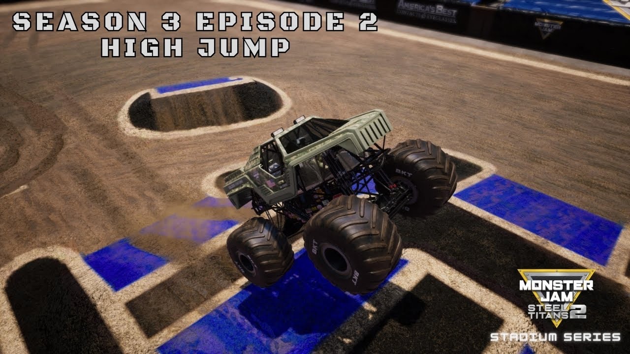 Stadium High Jump S3E2 - Monster Jam Steel Titans 2 Detroit - YouTube