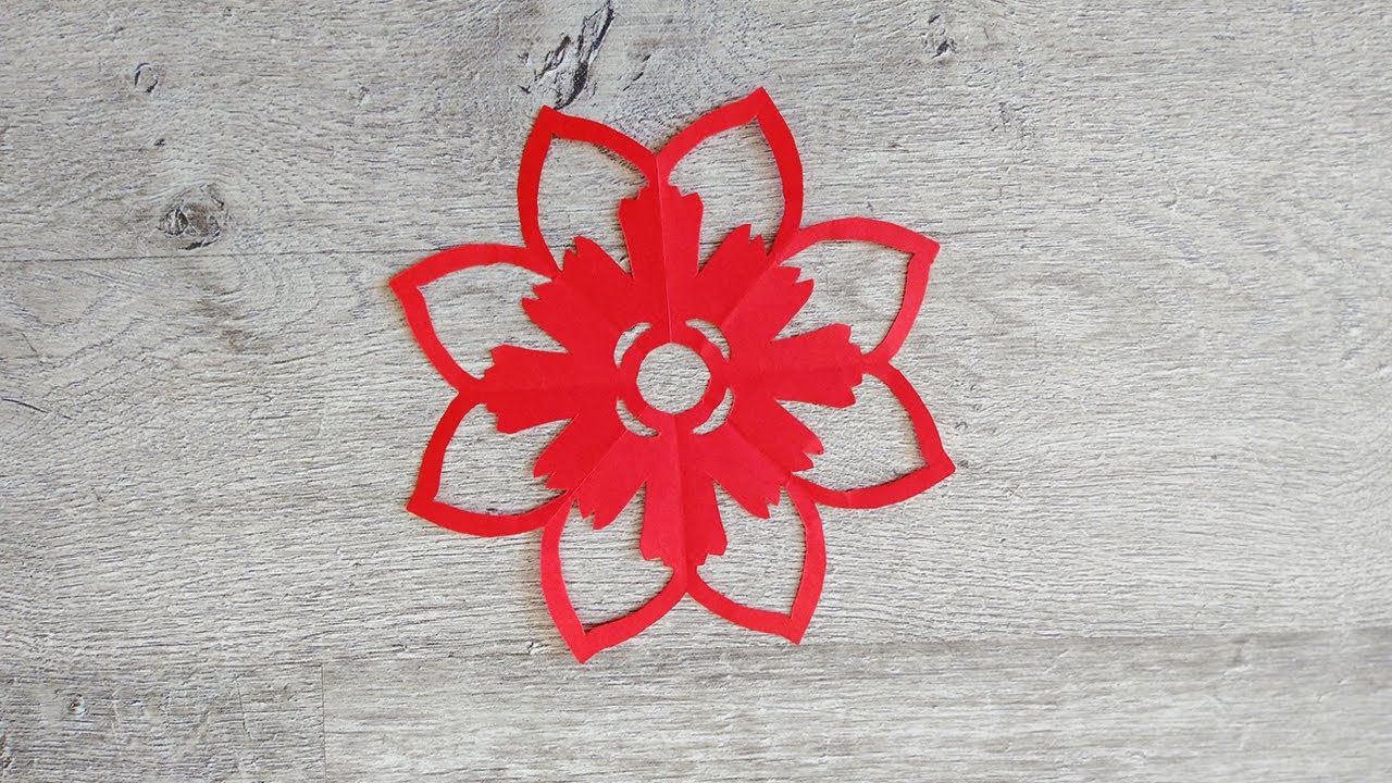 paper cutting / how to make easy & simple paper window flower / square ...