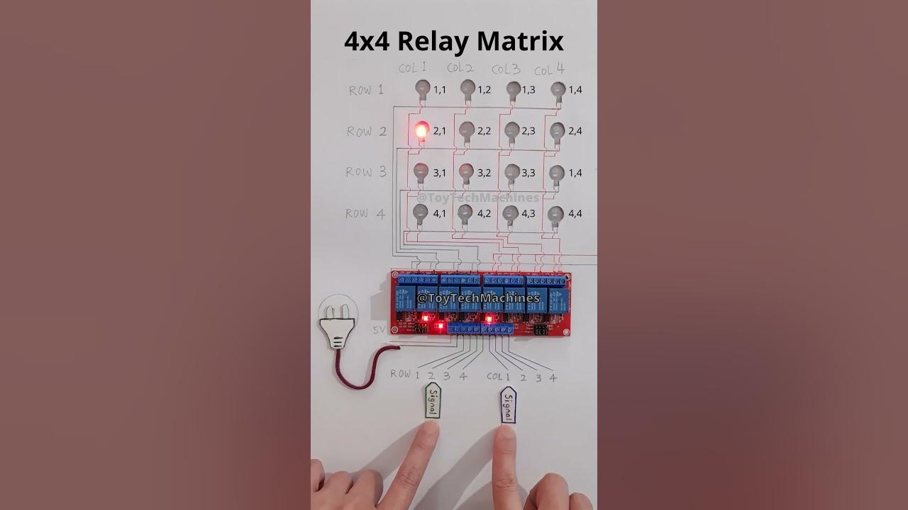 4x4 Relay Matrix Control Using an 8-Channel Relay Module - YouTube