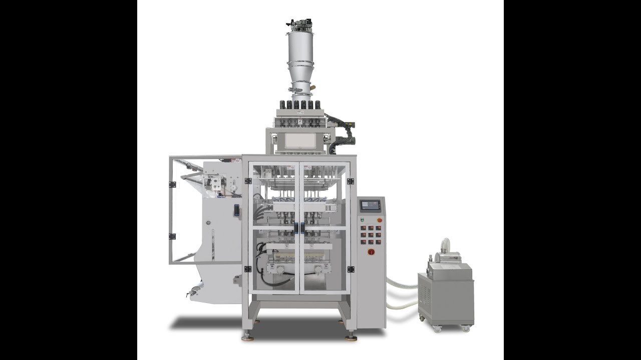 Multi lane stick pack +collating+cartoning+case packing line - YouTube