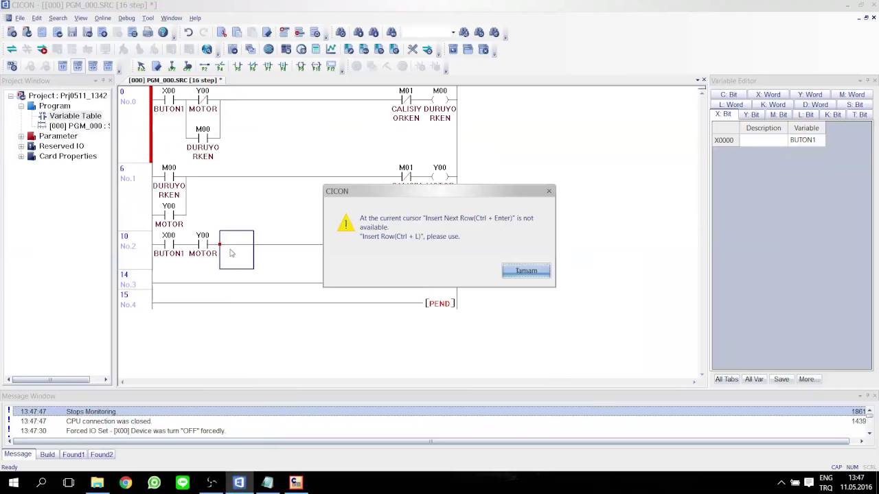 CIMON CICON PLC Dersi 1: Örnekler - YouTube
