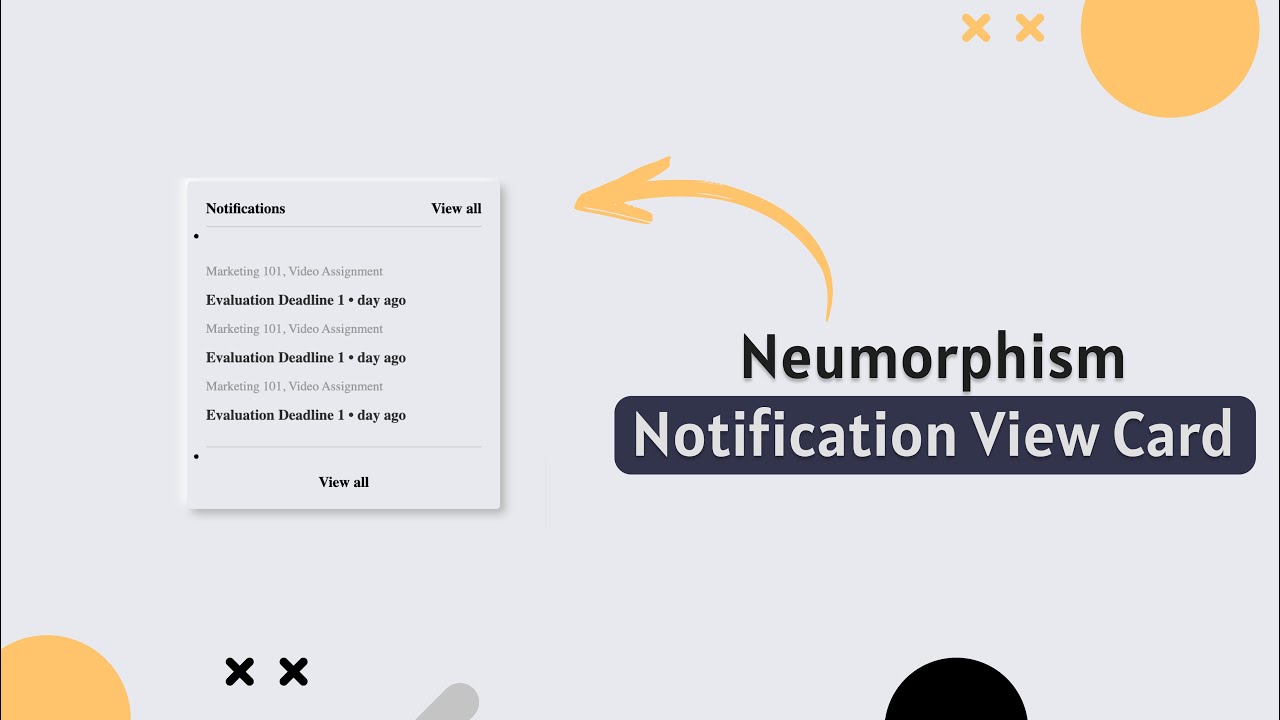 Notification View Card Html Css Amanselfcoder Youtube 5866
