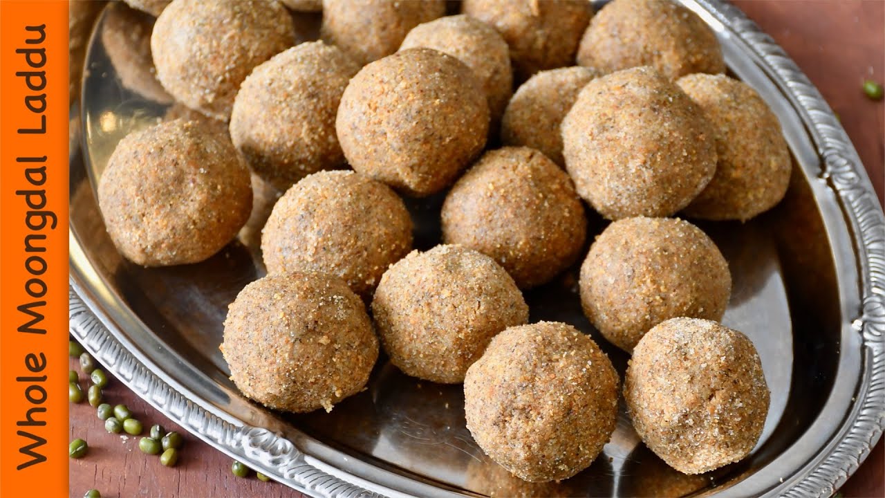Whole Moongdal Laddu | Mungbean laddu | How to make greengram laddu ...