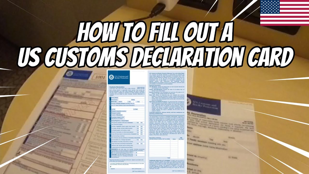 U.S. Customs Declaration Card: How to Fill It Out Correctly # ...