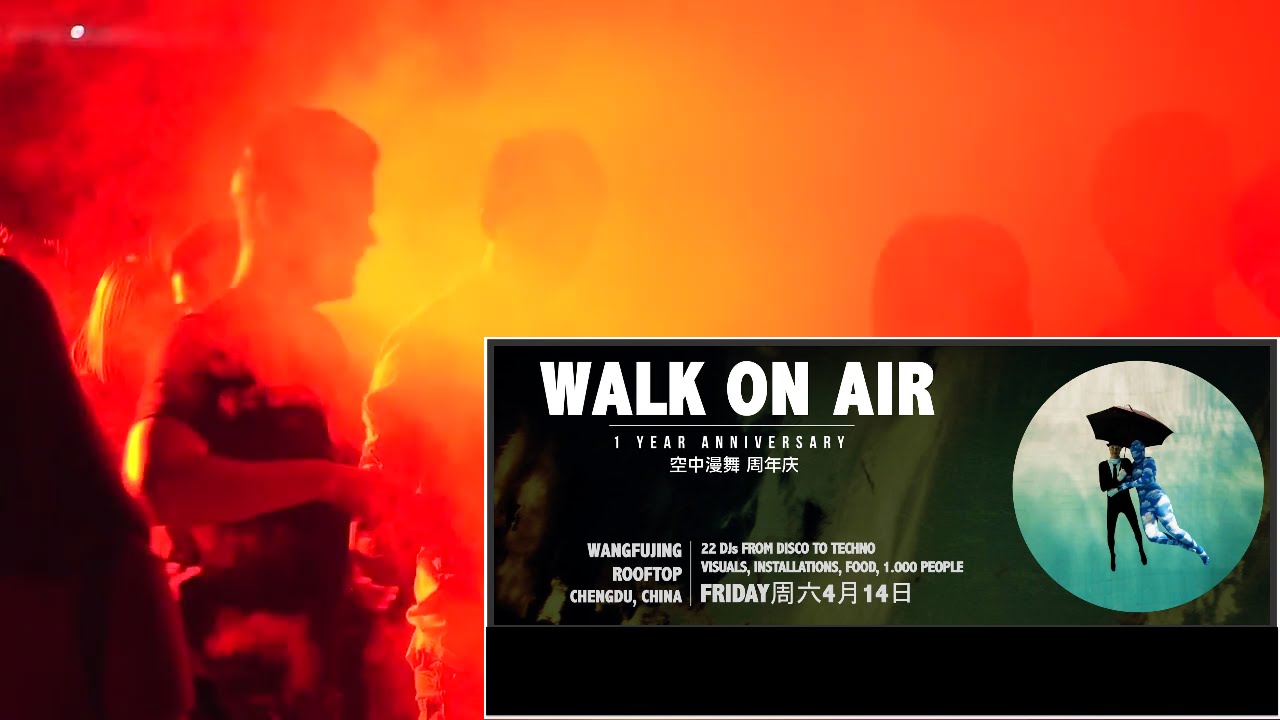China: Chengdu Underground Dance Music "Walk on Air" Rooftop Rave Party ...