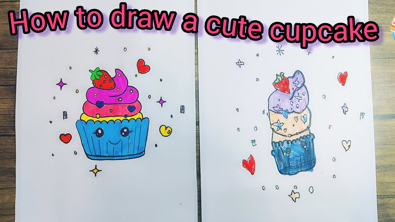 How to draw a cute cupcake with Soniya - YouTube