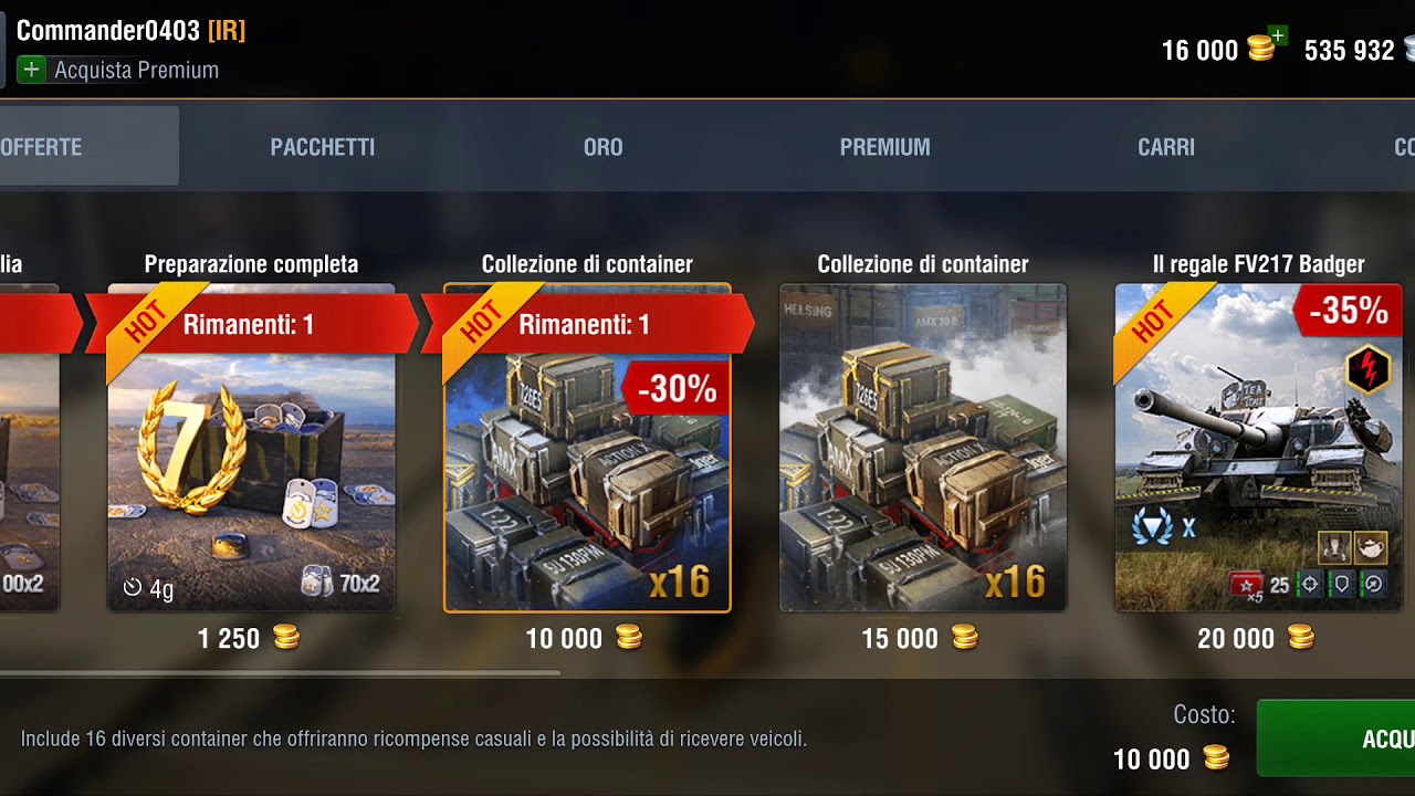 WoTB 16 collector containers opening, (10k Gold offer) - YouTube