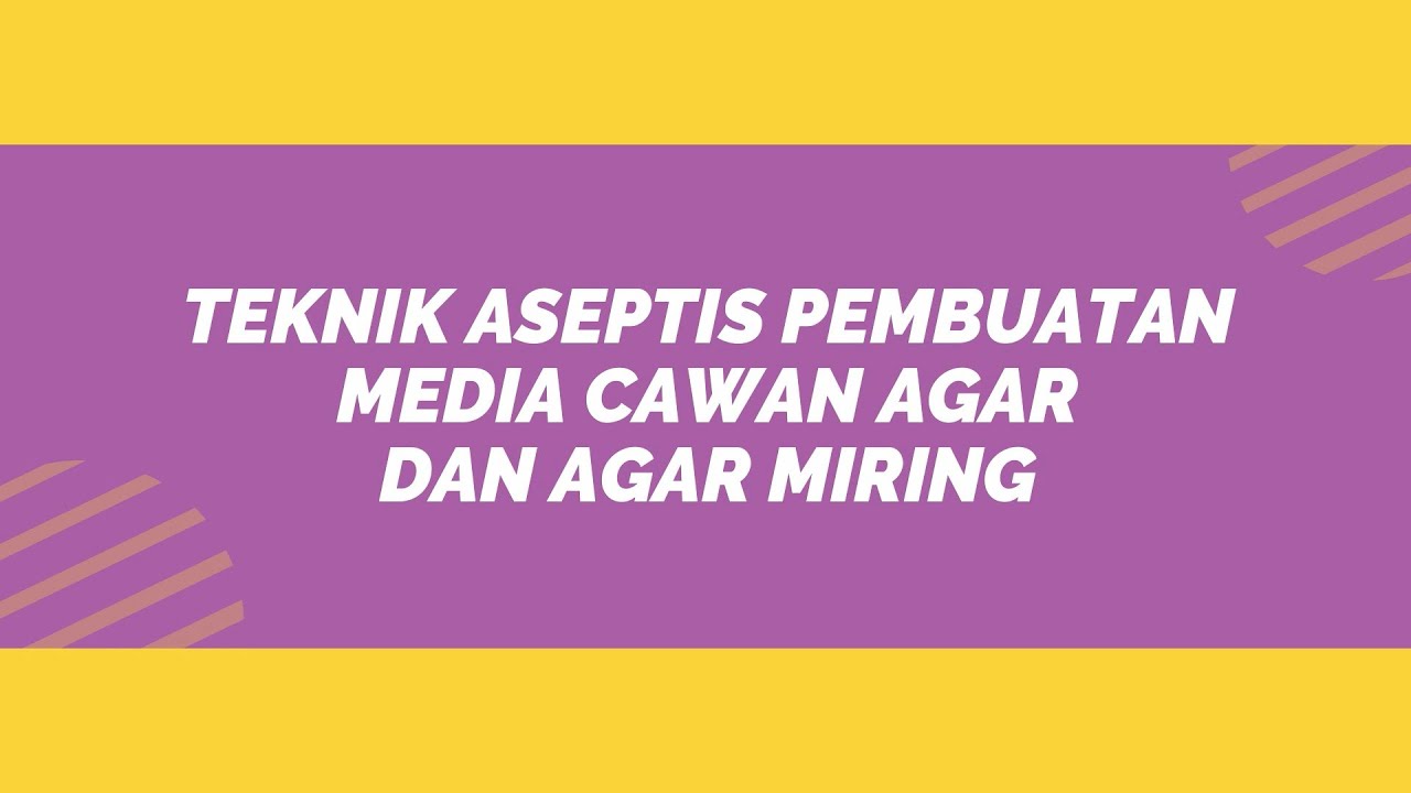 Video 2 Teknik Aseptis Pembuatan Media cawan agar dan agar miring - YouTube
