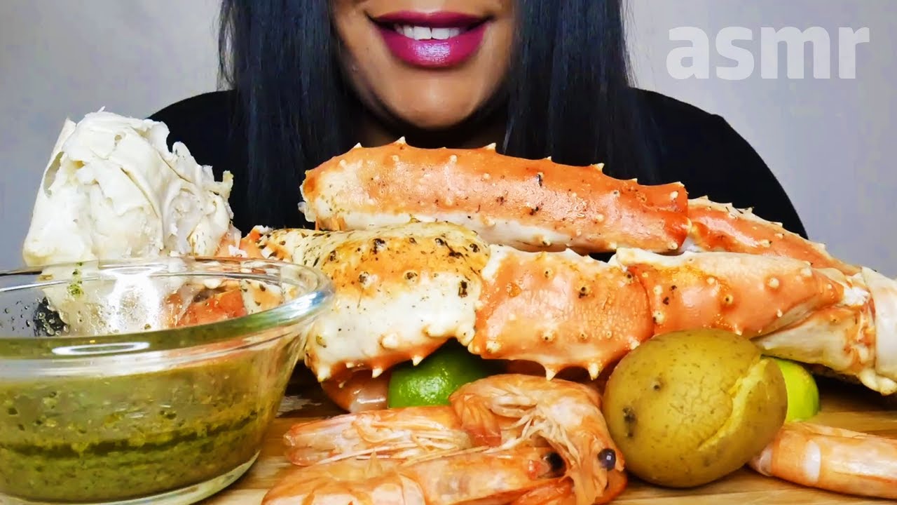 ASMR KING CRAB, SHRIMP AND POTATOES - YouTube