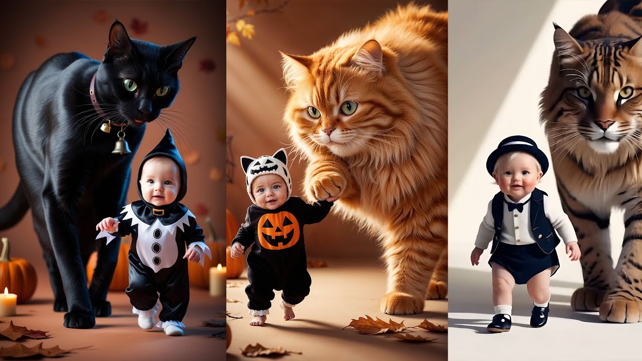 cute baby with Cat collection - YouTube