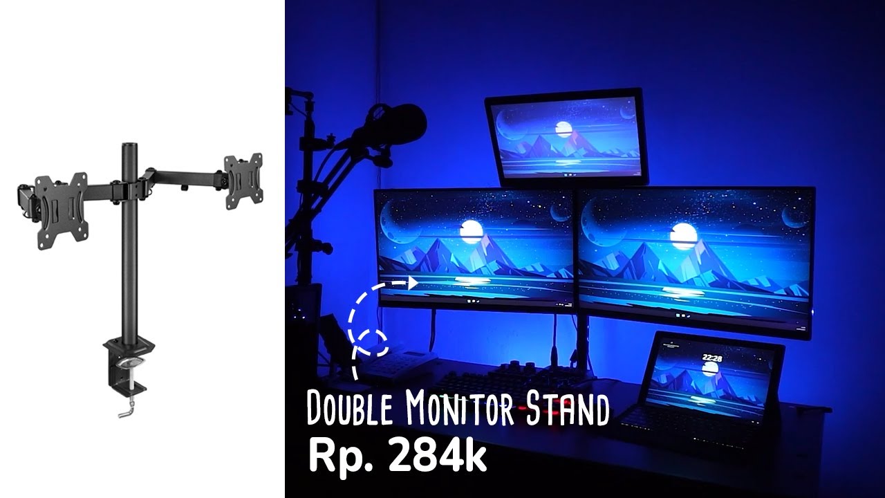 Bracket Dual Monitor - Bikin Ruangan kerja kalian jadi MEWAH ! - YouTube