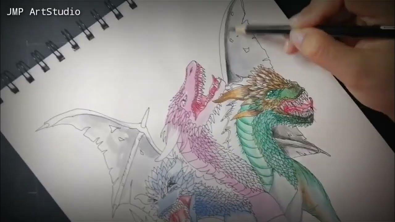 DRAWING 3 HEADED DRAGONS - YouTube