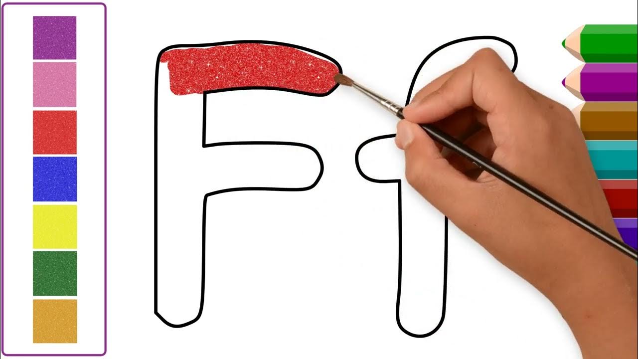 How to Write Letter F for Children Alphabets A to Z Colouring And ...