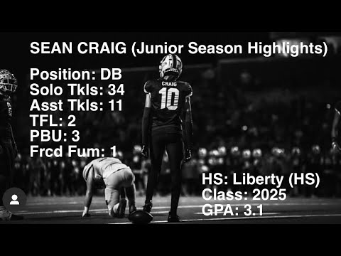Sean Craig (Junior Season Highlights) - YouTube