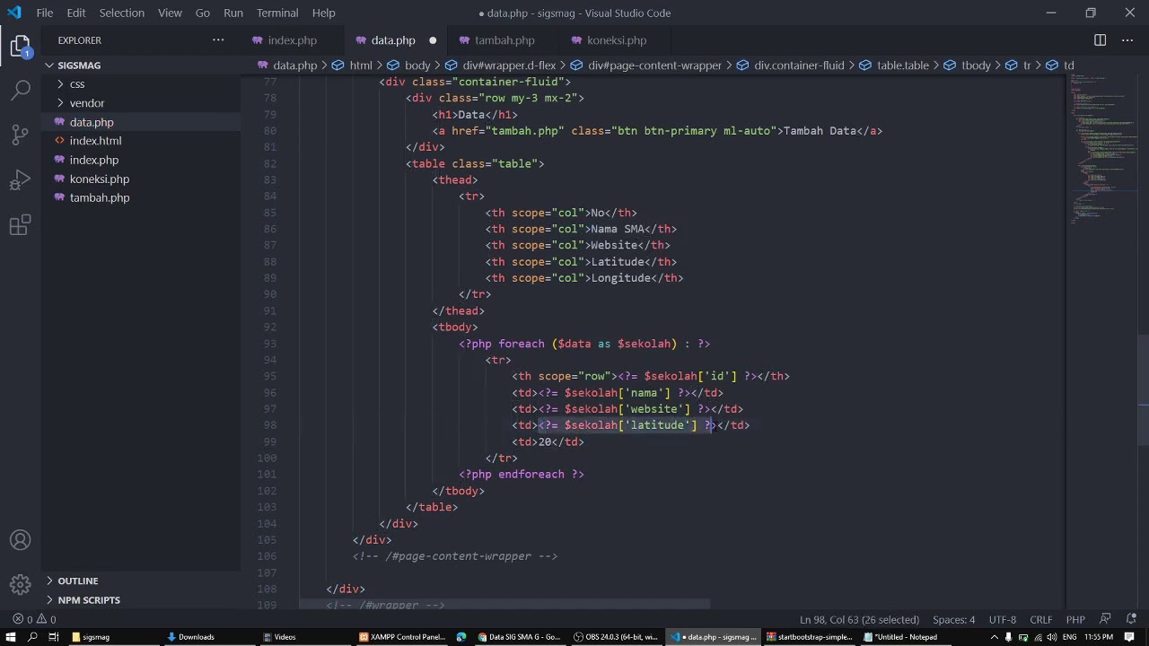 Sistem Informasi Geografis Php Mysql Leafletjs 7 Read Data Youtube