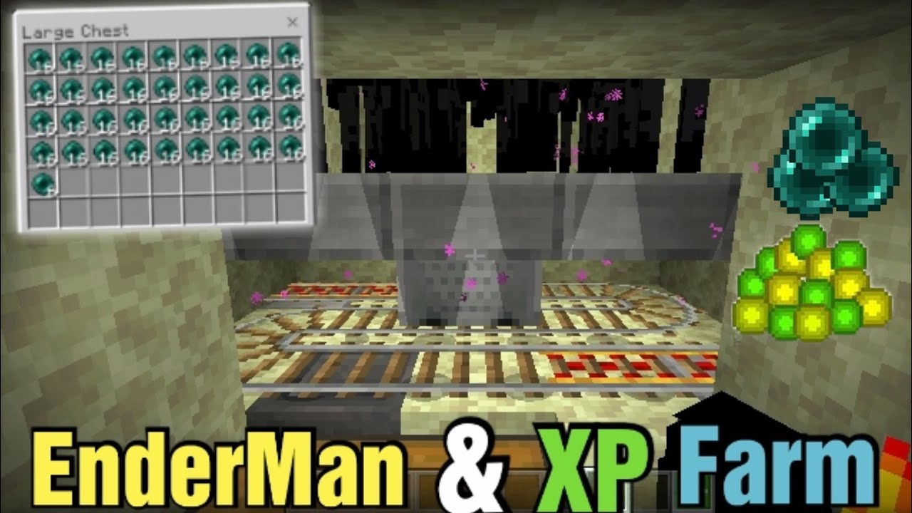 Easy EnderMan & XP Farm Tutorial In Minecraft Bedrock | 1.21 - YouTube