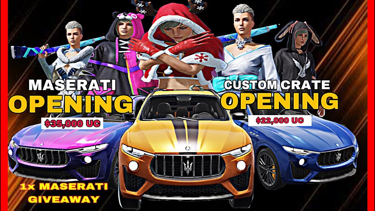$60,000 UC custom crate and Maserati giveaway | PUBG MOBILE #michgaming ...