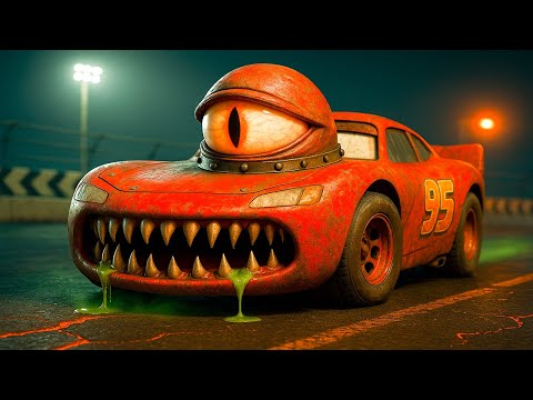 McQueen and Hero Cat: Police Cars Chase the Zombie Racer | Motor Morph