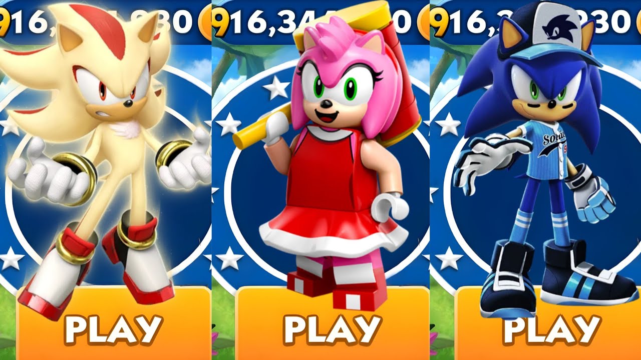 Sonic Dash - Super Shadow VS Lego Amy VS Slugger Sonic _ Movie Sonic vs ...