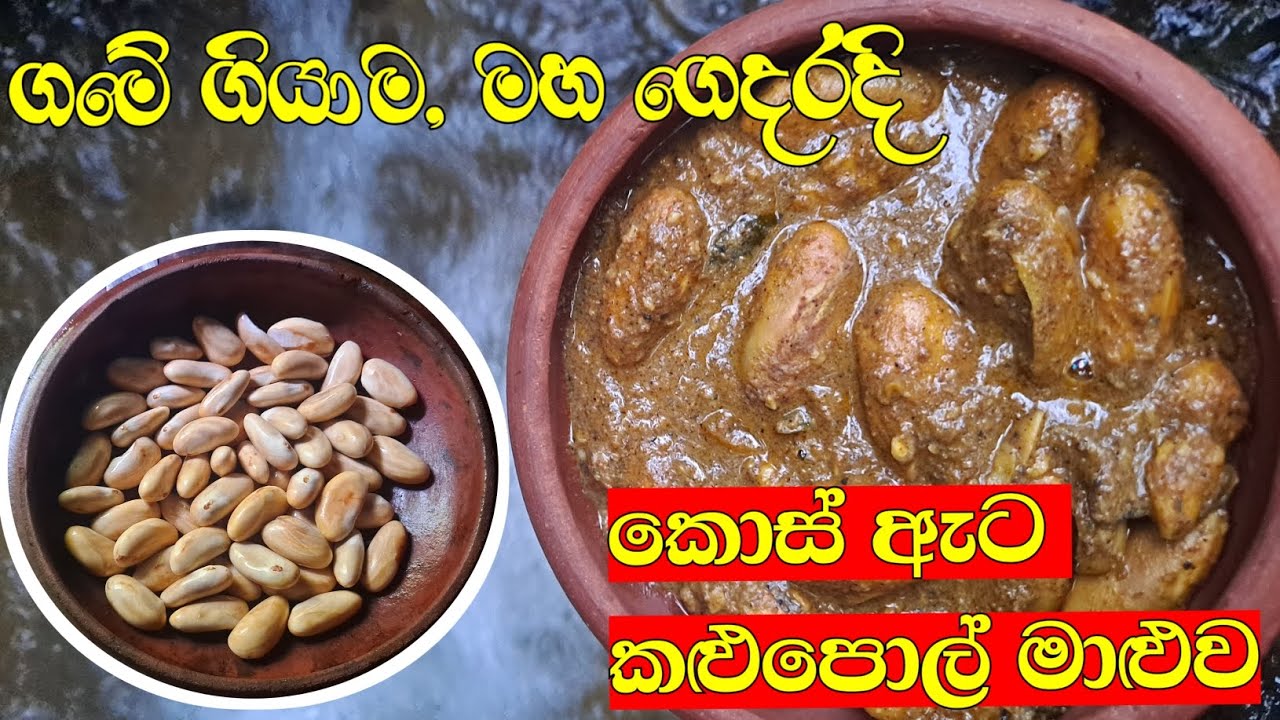 ගමේ තාලෙට කොස් ඇට කළුපොල් මාලුව/kos ata kalupol maaluva/Kitchen with ...