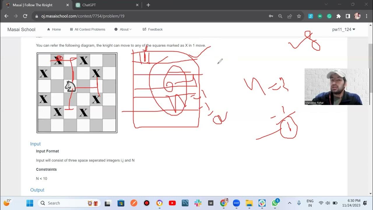 Follow The Knight || Recursion in java || masai school - YouTube