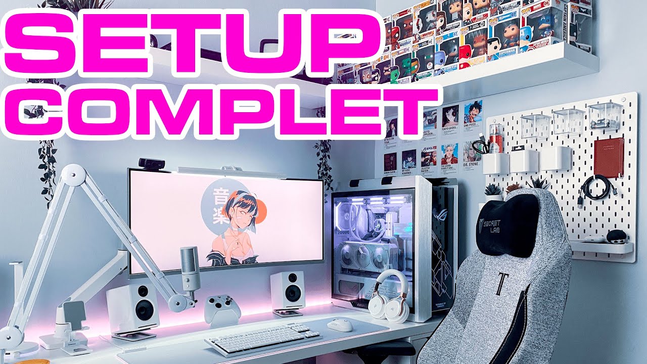 SETUP GAMING BLANC COMPLET PAS CHER + PC GAMER ! (PC & PS5) - YouTube