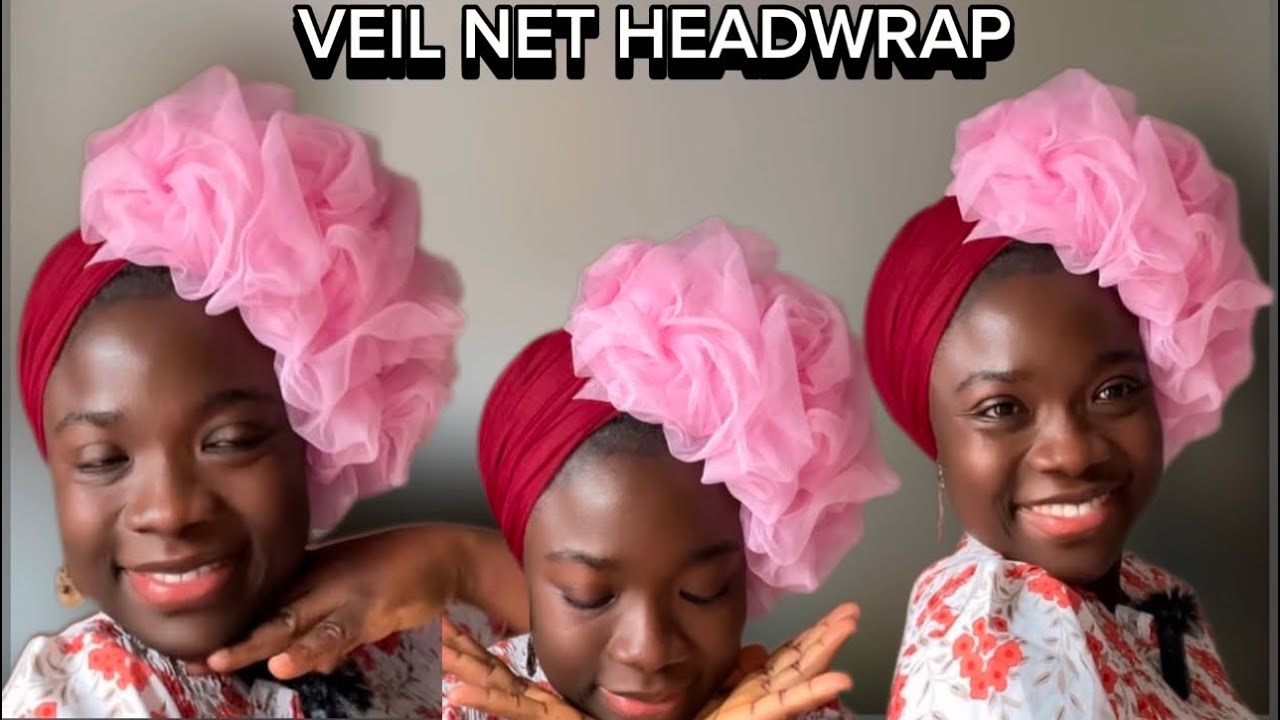 HOW TO TIE VEIL NET TURBAN HEADWRAP || HEADTIE || HEADSCARF TUTORIAL ...