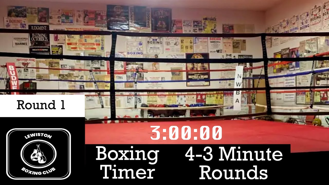4 Round Boxing Match Training Timer 4-3 Min Rounds With 30 Second ...