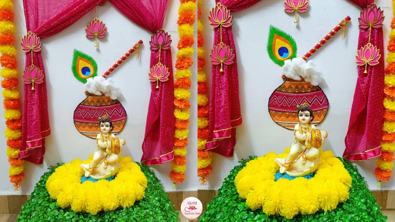 DIY Krishna Janmashtami Decoration at Home|How to make Krishna Jhula ...