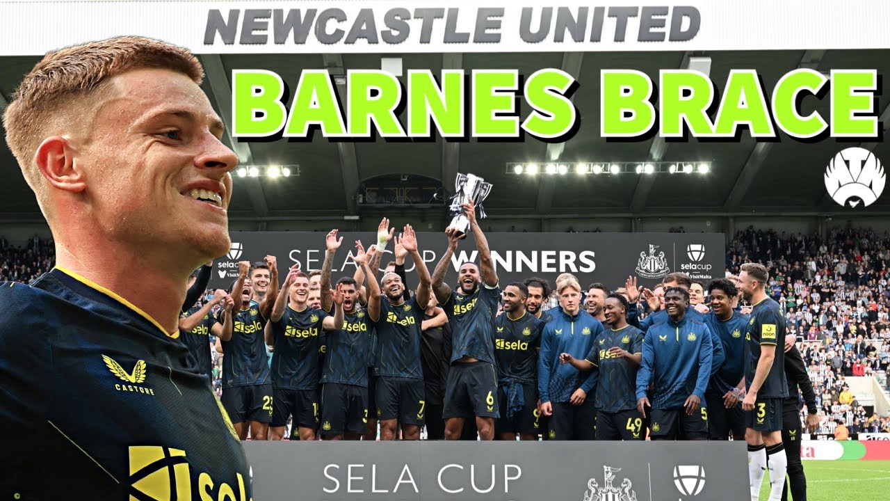 NEWCASTLE TROPHY CELEBRATIONS! Newcastle 4-0 Villarreal | Harvey Barnes ...