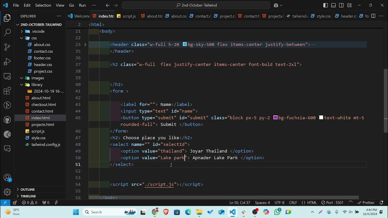 JavaScript part-5 | selector | onchange | Web Design and Development| HPP - YouTube