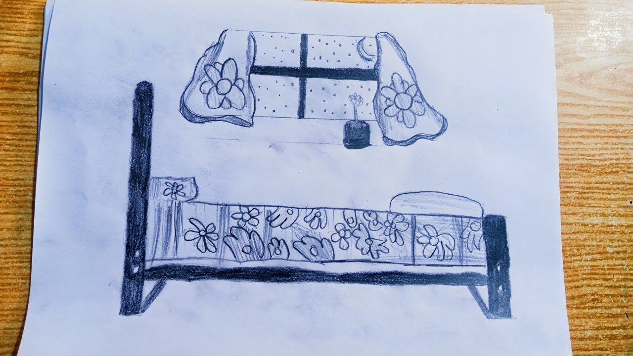 Draw Night Sleeping Bed Room🌌🌸 - YouTube