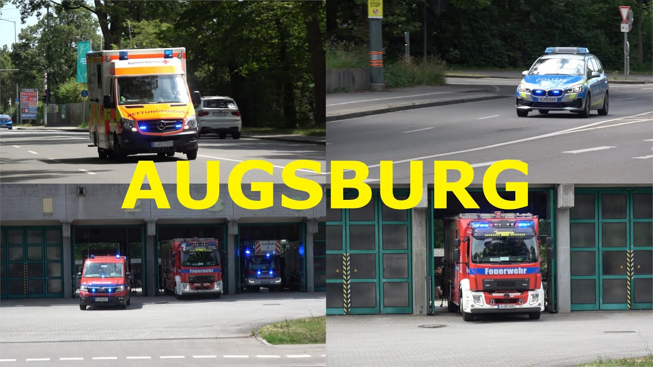 [BEINAHEUNFALL] Einsatzfahrten Feuerwehr, Rettungsdienst, Polizei ...