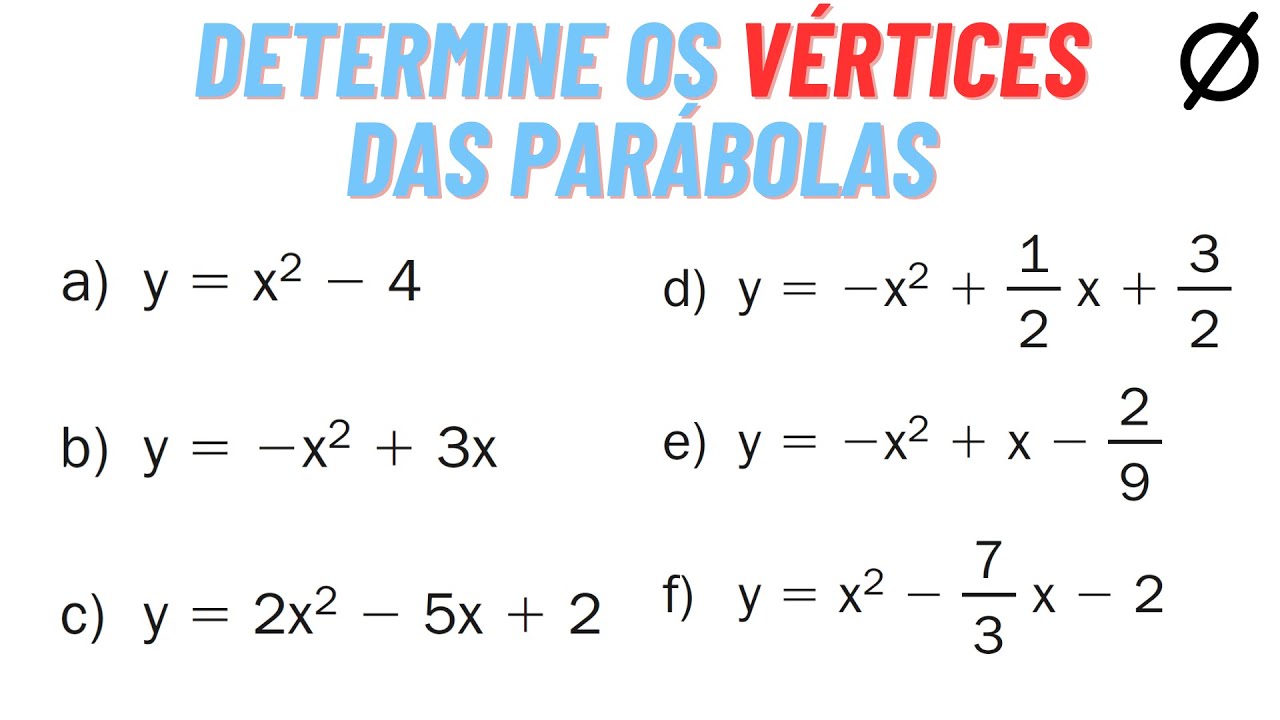 256. Determine os vértices das parábolas - YouTube