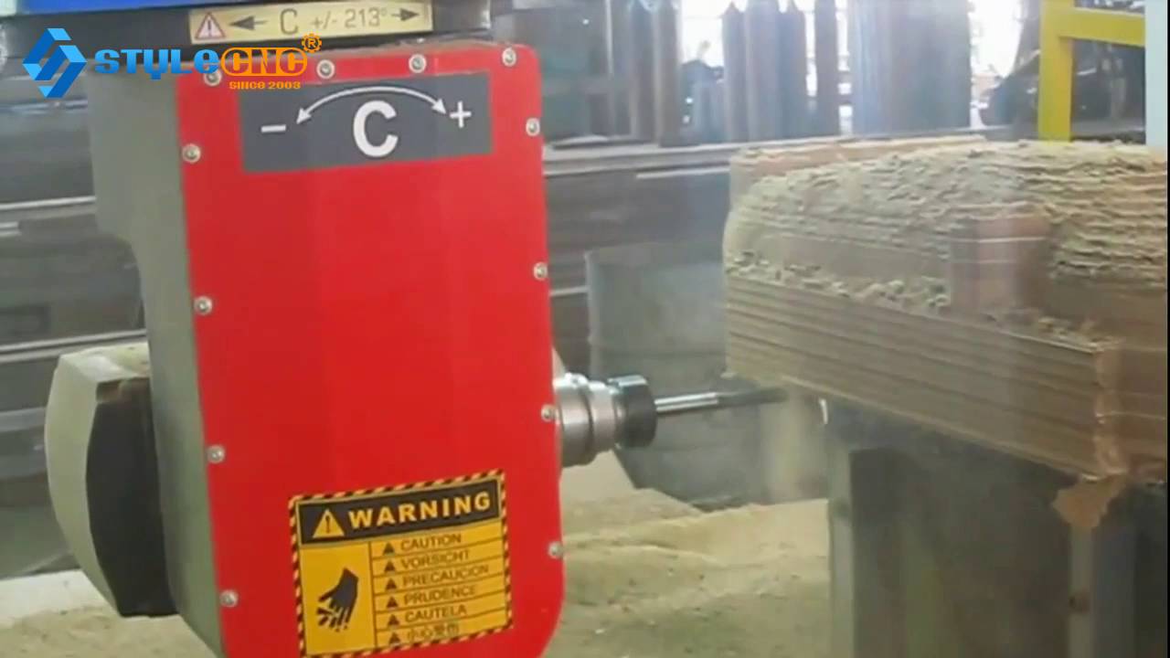 Five axis CNC router woodworking machining center - YouTube