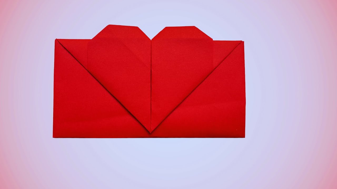 How To Make A Heart Shaped Paper Envelope | Paper Origami Crafts - YouTube