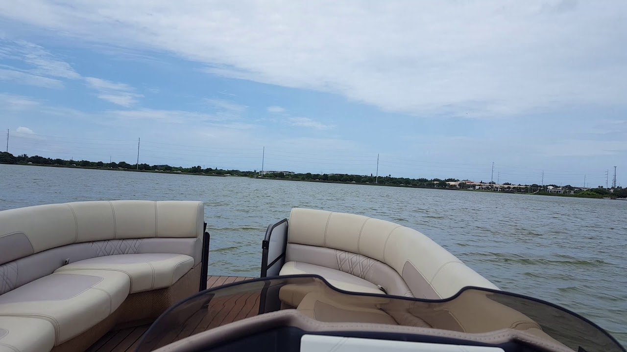 New Coach 250RF tritoon pontoon Honda 4 stroke for sale - YouTube