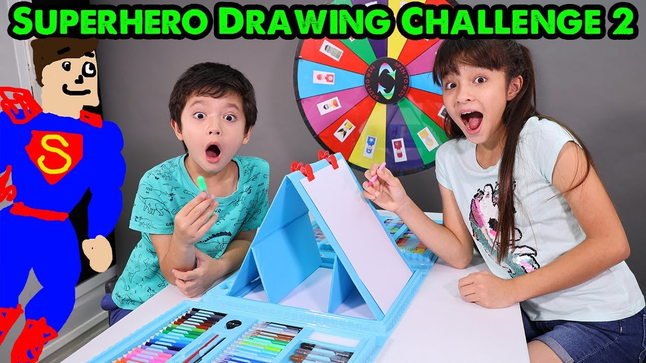 60 Seconds DRAWING Superhero Challenge Fun 2 with Brianna and Skyler ...