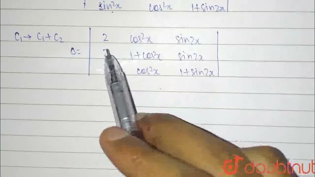If the maximum and minimum values of the determinant |(1+sin^(2)x,cos^(2)x,sin2x),(sin^(2)x,1+co ...