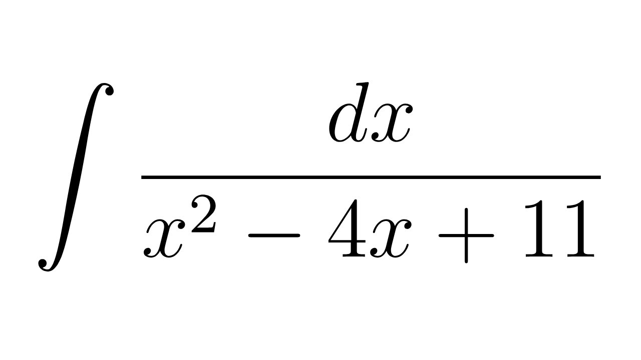 Integral of dx/(x^2 - 4x + 11) - YouTube