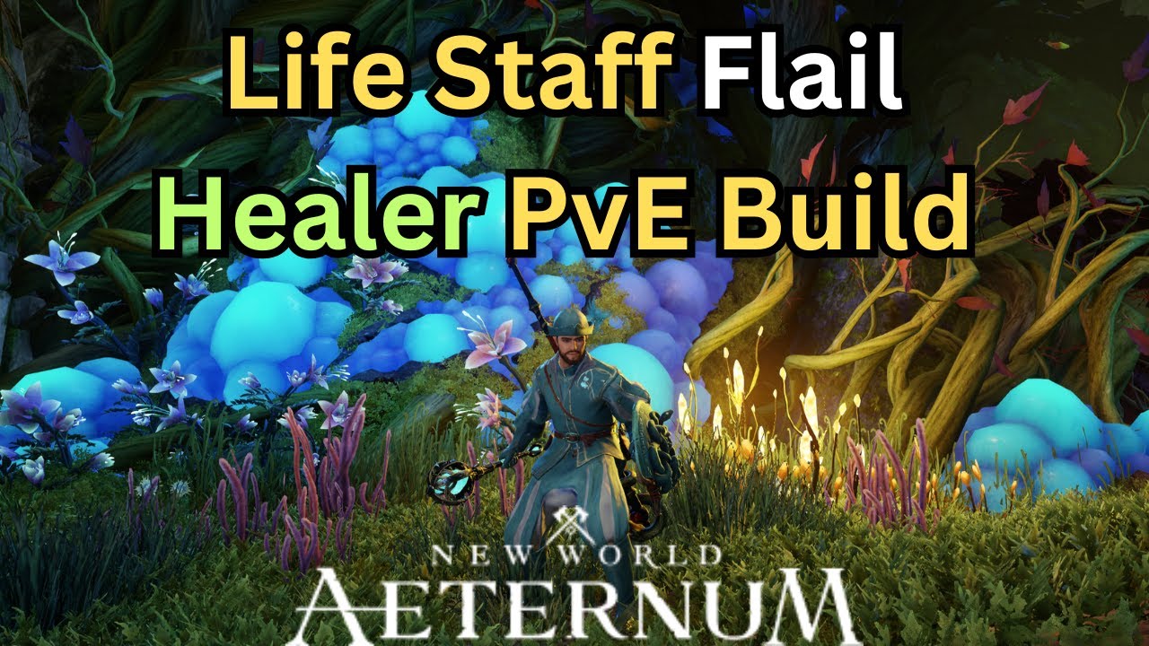 Life Staff Flail Healer PvE Build New World Aeternum with Expedition ...