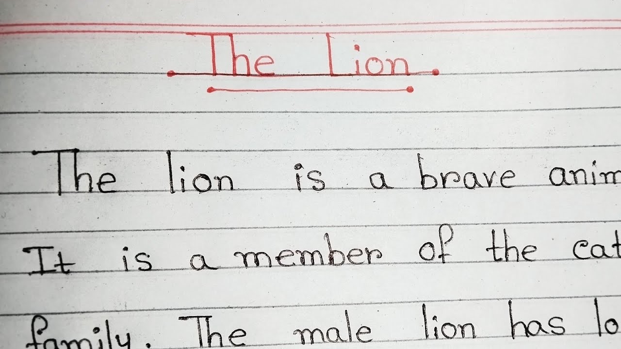 The lion// Paragraph writing on the lion// English paragraph. - YouTube