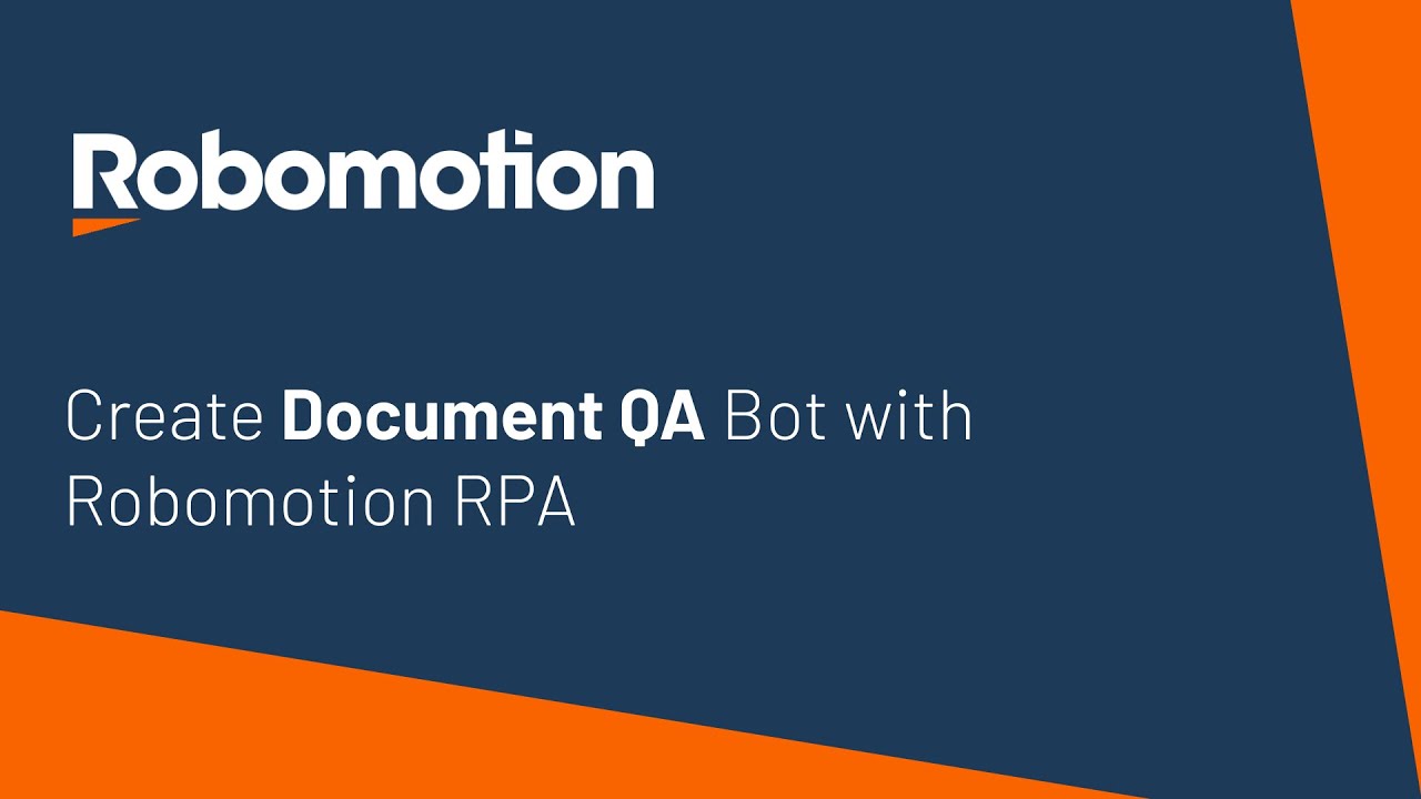 Create Document Qa Bot With Robomotion Rpa Youtube