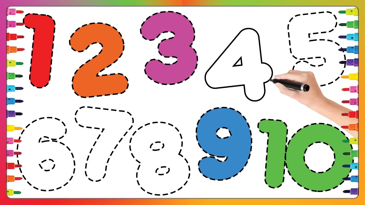 Learn Number and Learn Colours / Number Colouring Pages #colours # ...