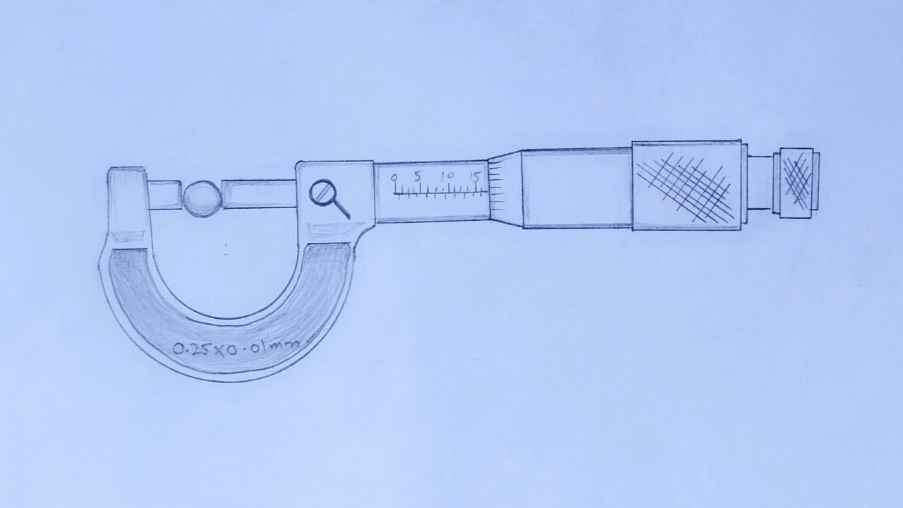 9th physics practical 1.3 - Screw gauge drawing - AH Easy Drawing - # ...