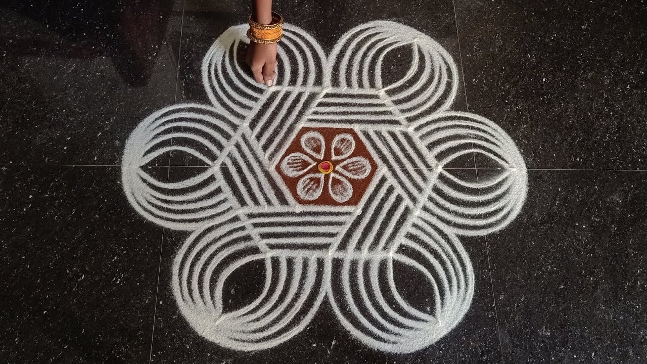 Thaipusam special simple kolam | 5*3 thai madham padi kolam design ...