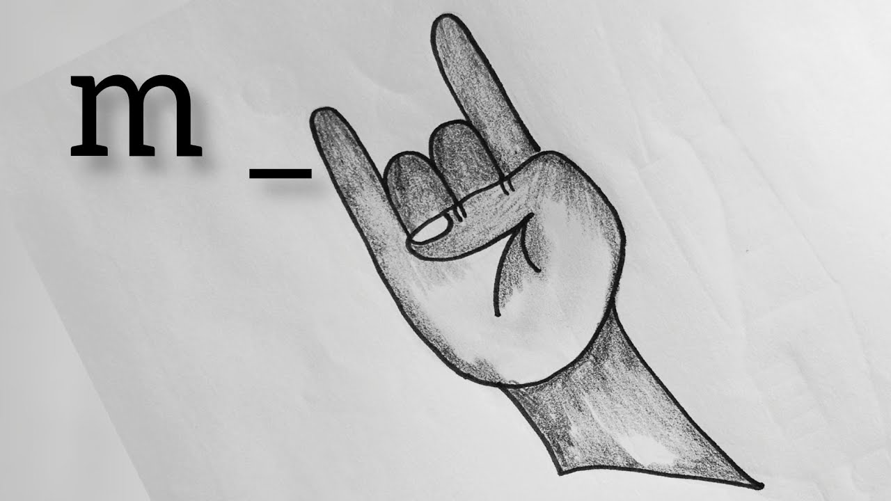Easy hand drawing with letter -M // Hand drawing on a4 paper - YouTube